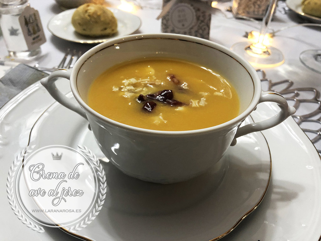 Crema de ave al jerez — La rana Rosa